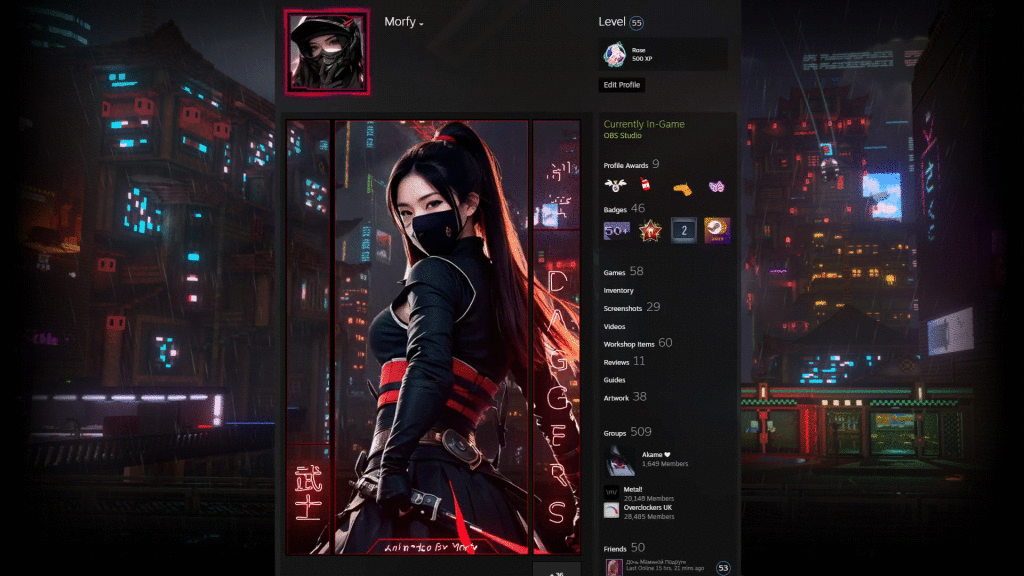 Steam Artwork Samurai girl download on VSThemes.org