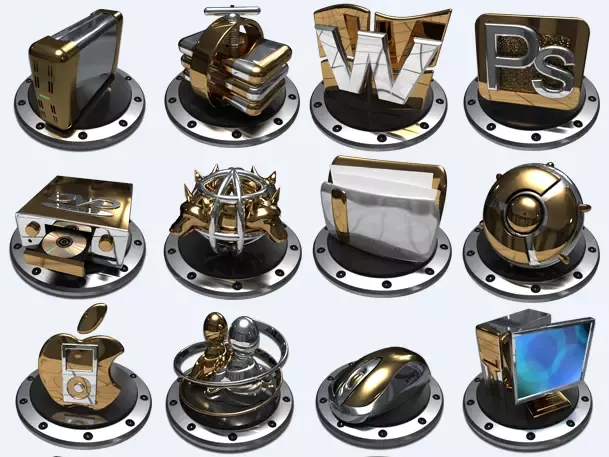 Icons Silver and Gold ICO download on VSThemes.org