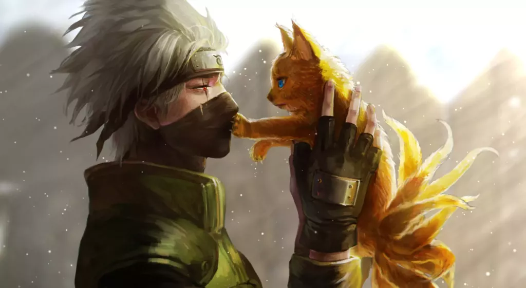 Live wallpaper Kakashi Hatake Nine Tails Baby Fox download on VSThemes.org