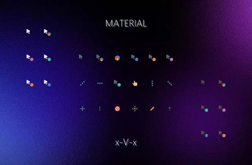 Cursors Material x-V-x, 3 colors on Windows download on VSThemes.org