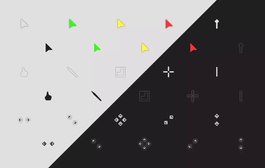Cursors Monochrome minimalism on Windows download on VSThemes.org
