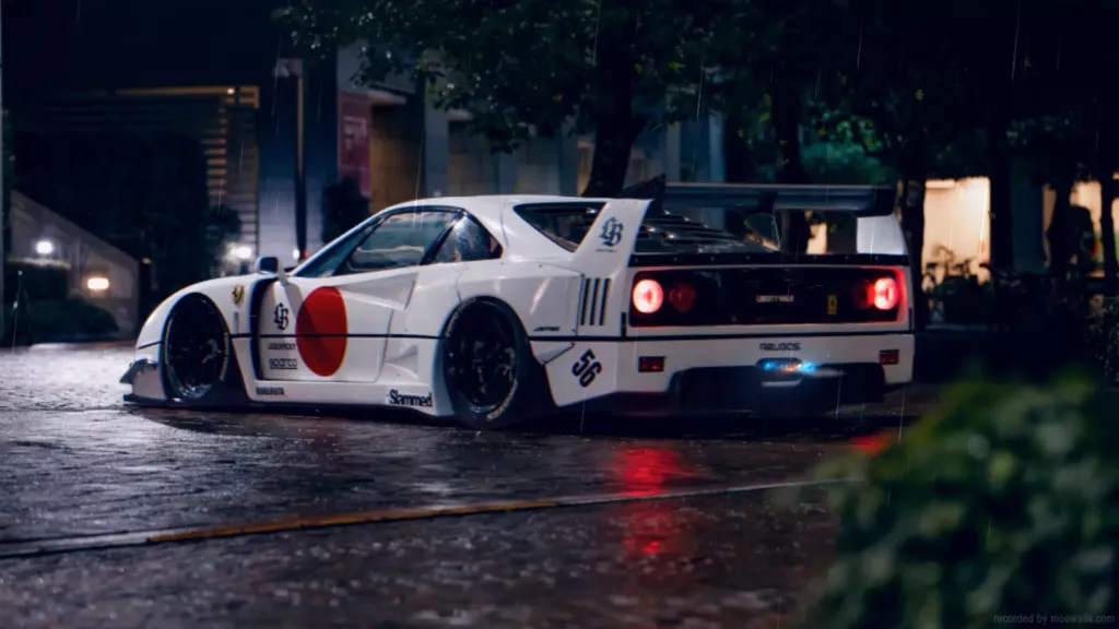 Live wallpaper Ferrari F40 Liberty Walk download on VSThemes.org