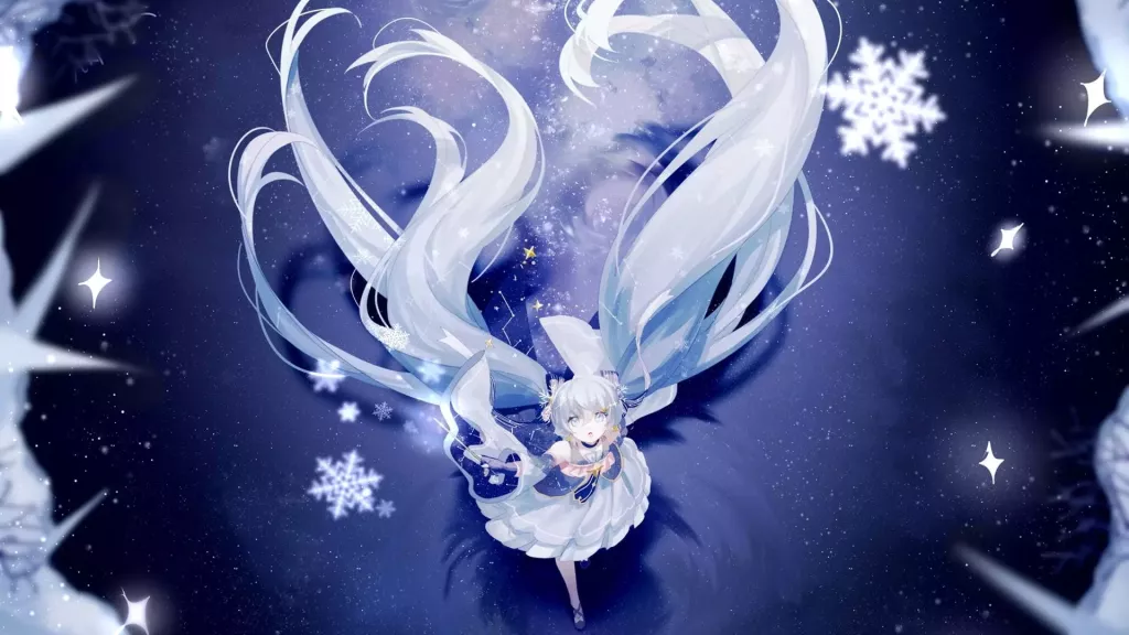 Wallpaper Snowy Hatsune Miku, winter download on VSThemes.org