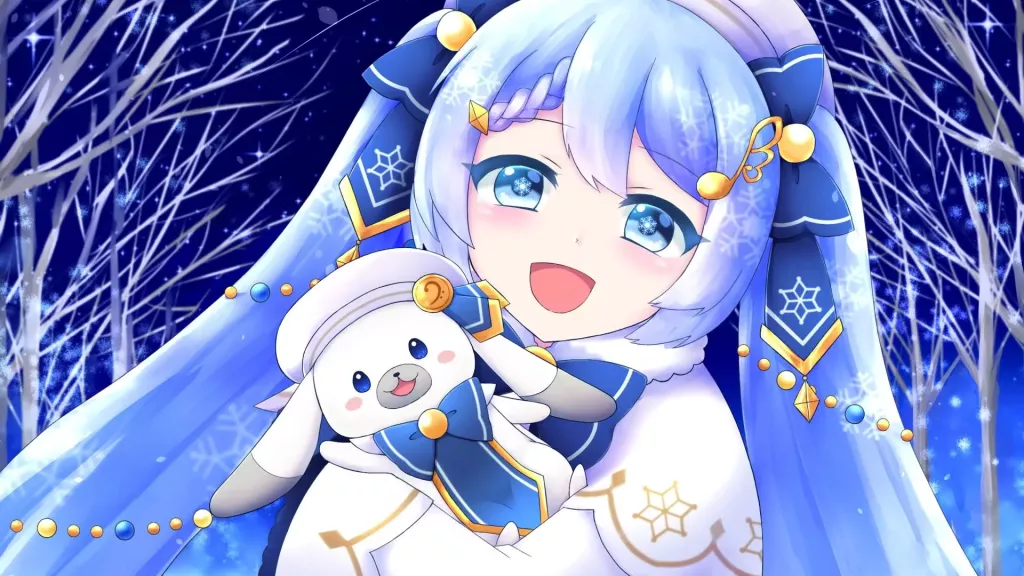 Wallpaper Snowy Hatsune Miku, winter download on VSThemes.org