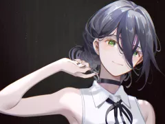 Live wallpaper Reze with flowers (Chainsaw Man) download on VSThemes.org