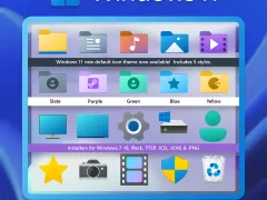 Icons Windows 11 home folders in the form of disks download on VSThemes.org