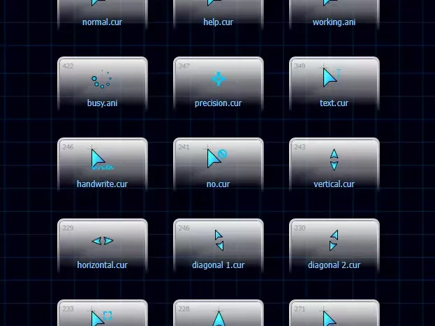 Cursors Black and Blue Aero on Windows download on VSThemes.org