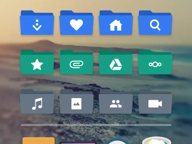 Icons Mac OS X Yosemite, blue folders for 7tsp download on VSThemes.org