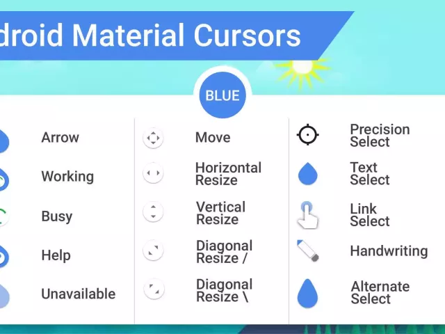 Blue cursors - TOP 80 files to personalize the Windows interface