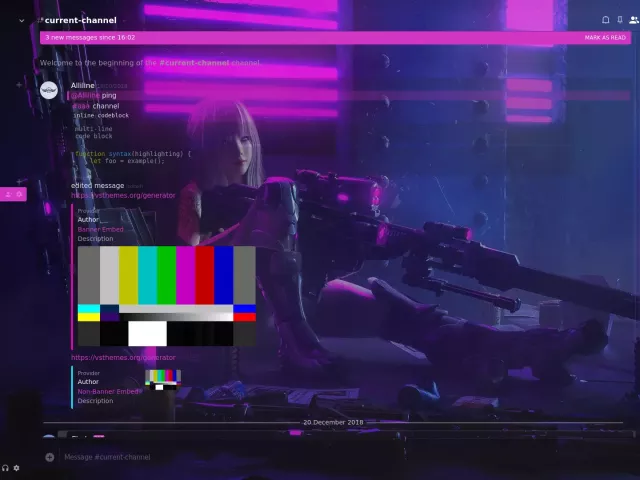 Тема Neon Sunset для Discord скачать на VSThemes.org