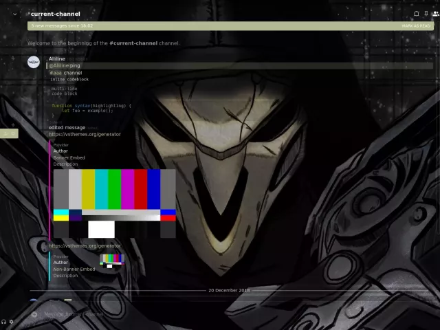 Theme Overwatch / Genji for Discord download on VSThemes.org