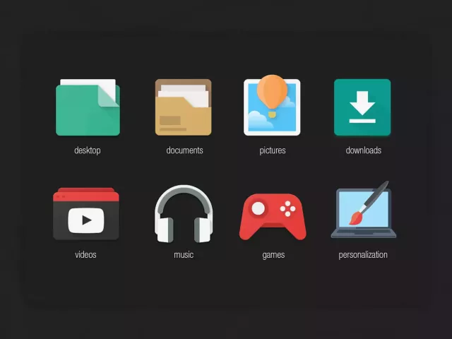 Icons Windows 11-style color folders download on VSThemes.org