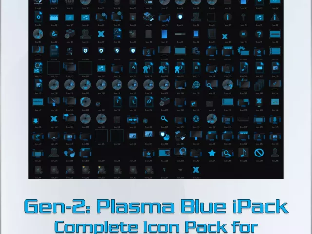 Icons Gen-2 Antitoxin, black and green iPack download on VSThemes.org