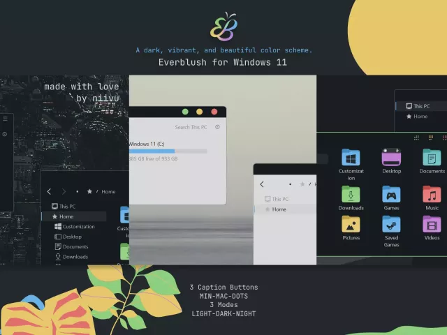 Тема Розовая сосна для Windows 11 скачать на VSThemes.org
