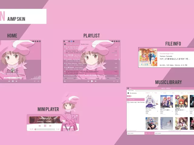 Anime skins for AIMP - TOP 20 files to personalize the Windows interface