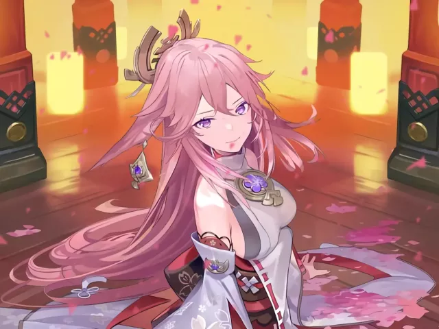 Live wallpaper Yae Miku (Genshin Impact) download on VSThemes.org