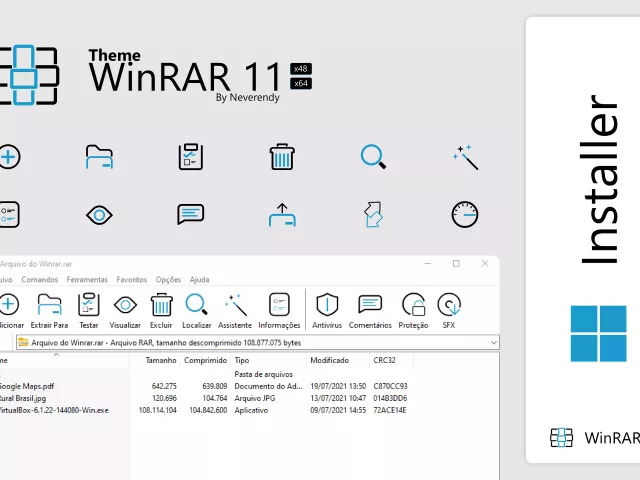 Theme Contoured Windows 11, white version for WinRAR download on ...
