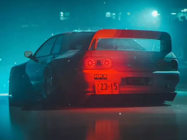 Live wallpaper White GTR (R34) - no clock download on VSThemes.org