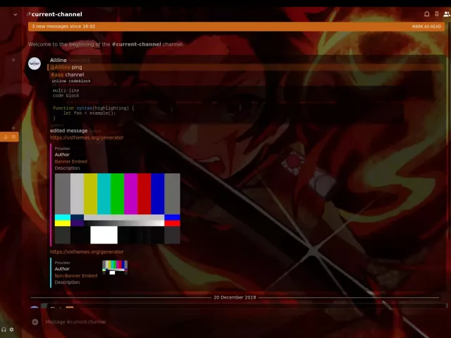 Theme Blade cleaving demons Purple/red for Discord download on VSThemes.org