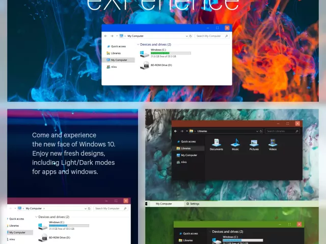 Theme Windows 8.1 RT for Windows 10 download on VSThemes.org