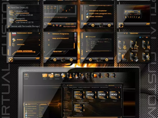 Theme HUD Machine, blue version for Windows 10 download on VSThemes.org