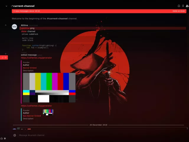 Тема Samurai_B&W для Discord скачать на VSThemes.org
