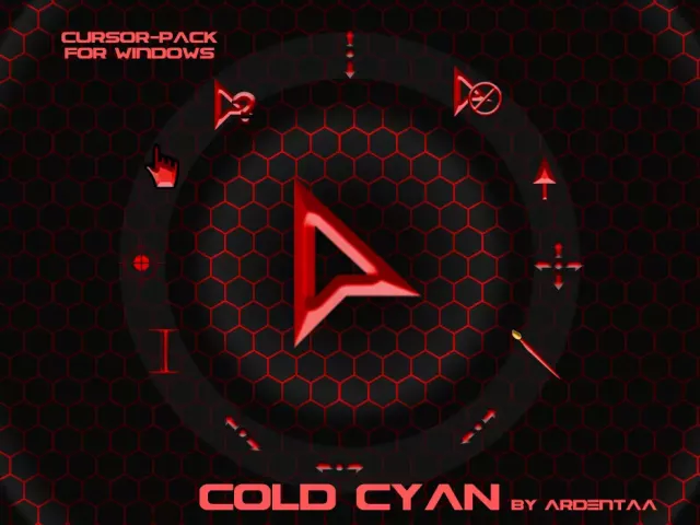 Cursors Night Diamond v3.0, red ruby on Windows download on VSThemes.org