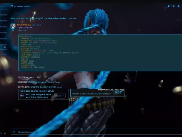 Theme Arcane League of Legends - Jinx v.3 for Discord download on ...
