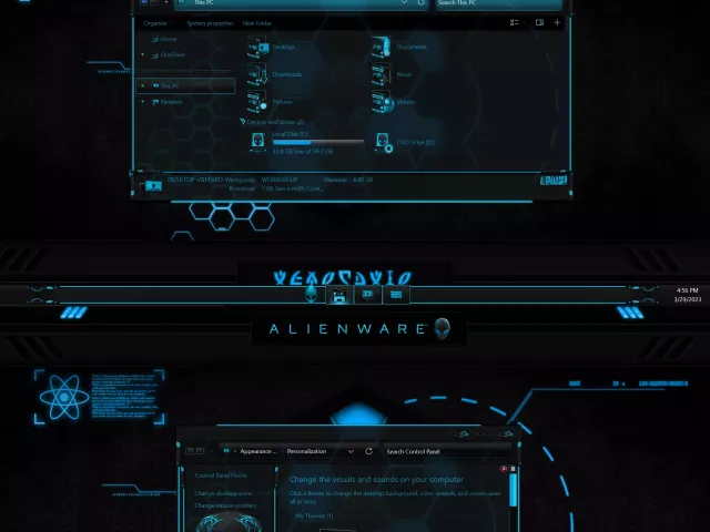 Theme Alienware Dark for Windows 11 download on VSThemes.org