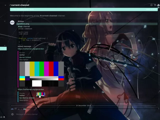 Theme Asuna for Discord download on VSThemes.org