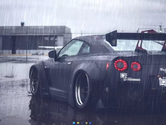 Live wallpaper Nissan GT-R - Rain - Night [1440p] download on VSThemes.org