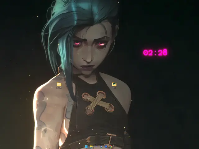 Live wallpaper Ekko and Jinx (Powder): Arcane 2 download on VSThemes.org