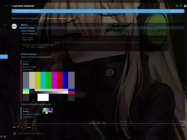 Theme Nightcore for Discord download on VSThemes.org