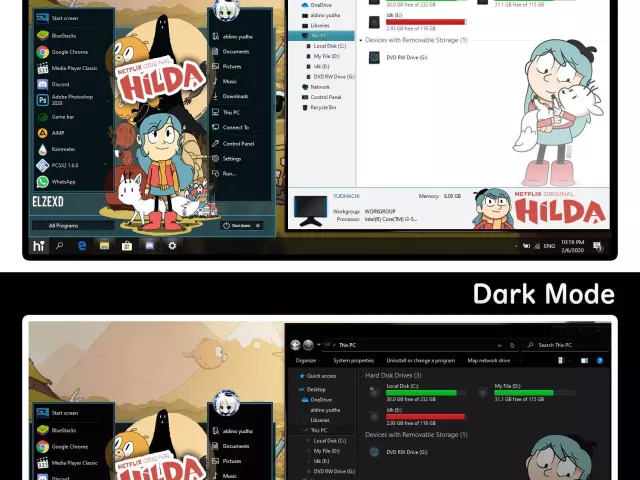 Cartoon themes - TOP 4 files to personalize the Windows interface