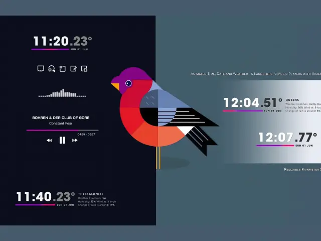 Rainmeter skins and widgets (500+)