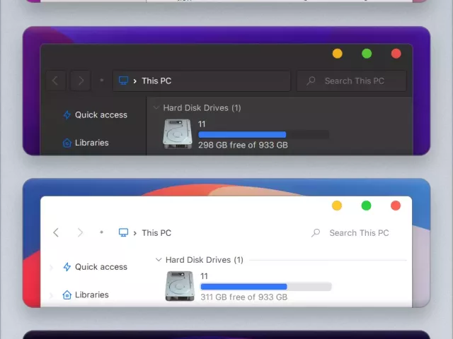 Тема Мак ОС Секвойя для Windows 11 скачать на VSThemes.org