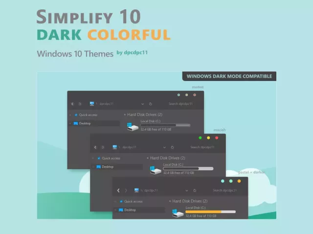 Тема Simplify 10 Blue Rose для Windows 10 скачать на VSThemes.org