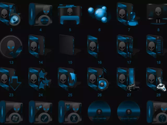 Icons Alien, dark blue iPack download on VSThemes.org