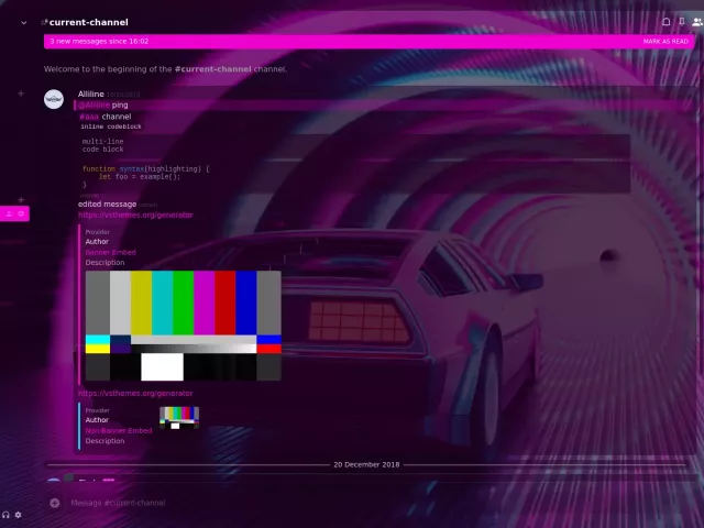 Theme Retro purple wave for Discord download on VSThemes.org