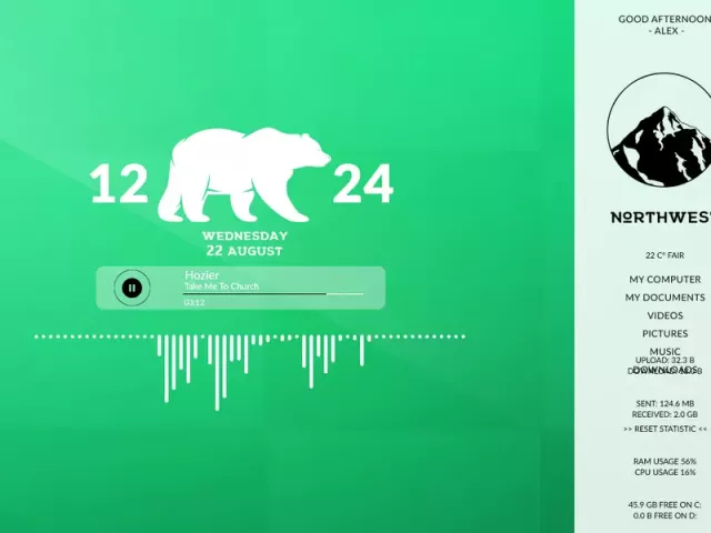 Skin SideBAR Rainmeter Theme HUD 1.0 for Rainmeter download on VSThemes.org
