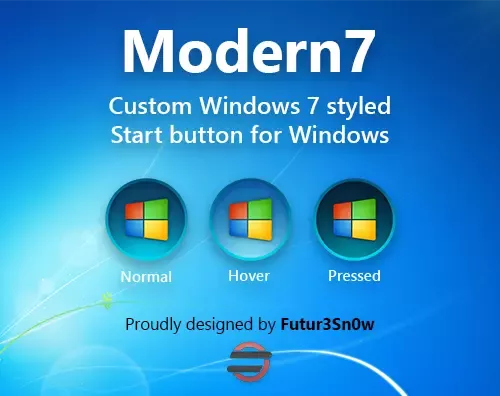 Start orb Windows 10 Blue Flag for Windows download on VSThemes.org