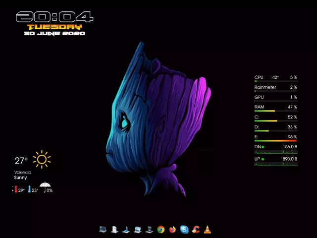 100+ Collection «Clock for Rainmeter» to personalize the Windows interface