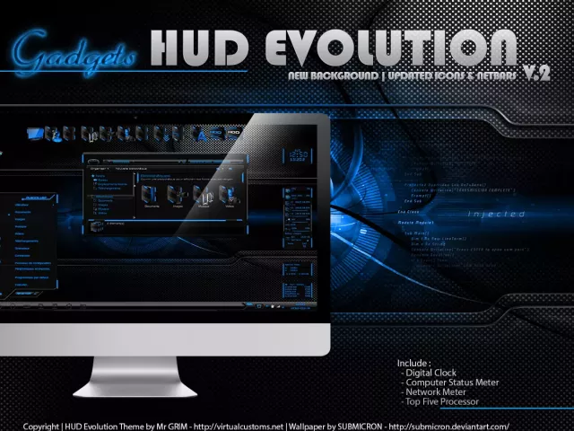Gadget HUD Time for Windows download on VSThemes.org