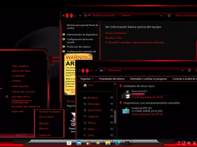 Theme Alienware Dark for Windows 11 download on VSThemes.org