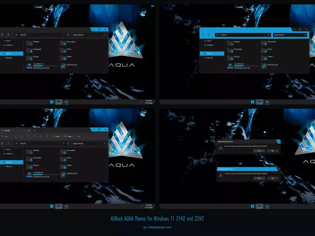Theme Alienware Dark for Windows 11 download on VSThemes.org