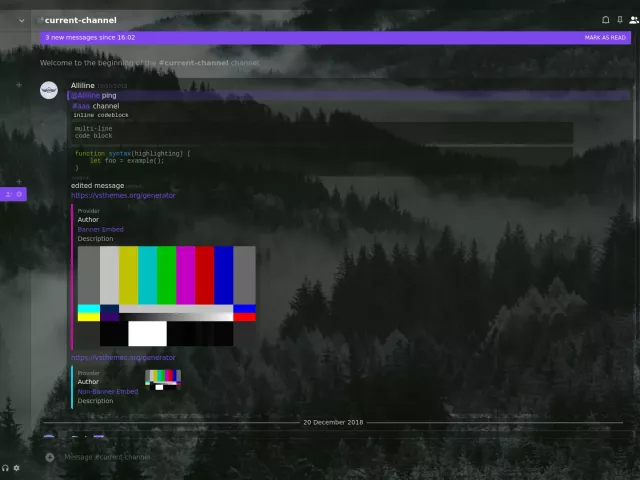 Тема Crayola Blue Forest для Discord скачать на VSThemes.org