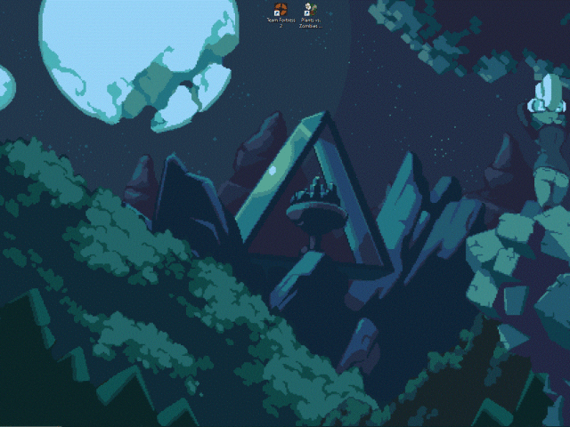 Живые обои Комната: стеллажи, компьютерный стол скачать на VSThemes.org