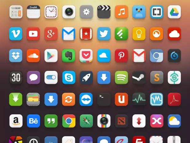 Icons OS tiles, second version, in the Mac style download on VSThemes.org