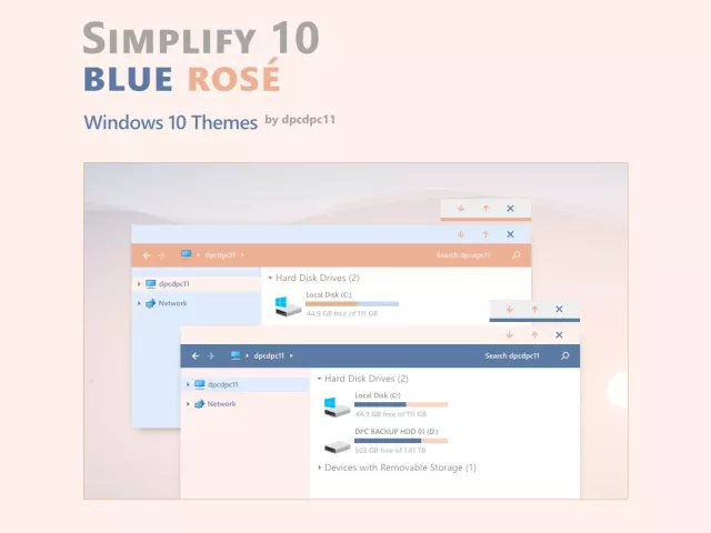 Theme Simplify 10 Orange Blue for Windows 10 download on VSThemes.org