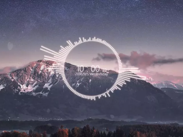 Live wallpaper Audio visualizer, Equalizer + Clock download on VSThemes.org